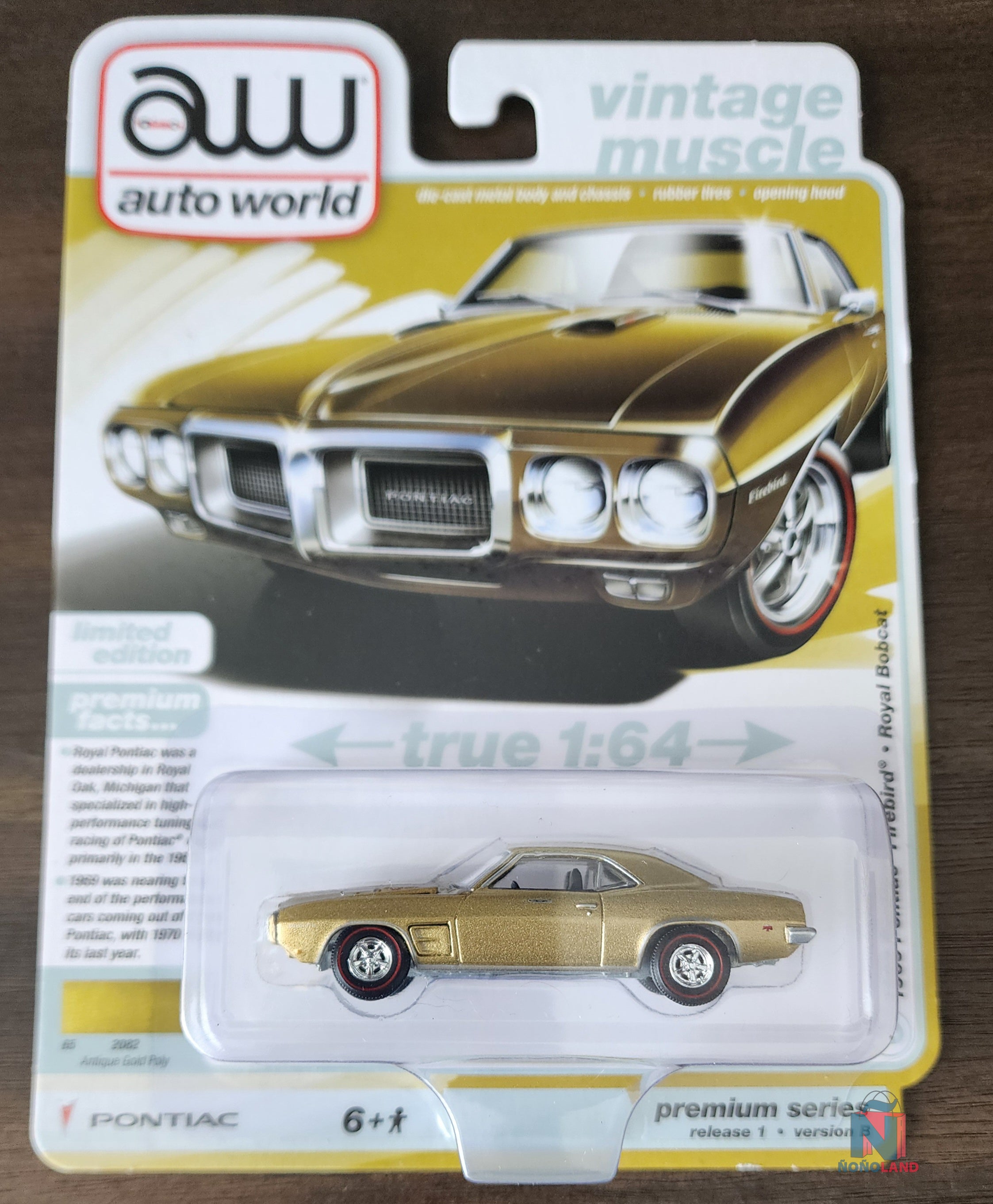 AW Auto World 1969 Pontiac Firebird Royal Bobcat Gold Metallic "Vintag ...