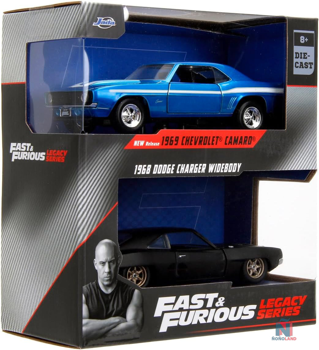 Fast and Furious Cars (Set of 2) - 1969 Chevrolet Camaro & 1968 Dodge ...